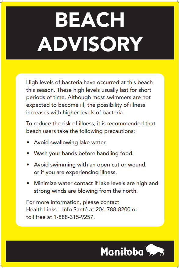 E. coli at Sunset Beach on Lake Winnipeg – Rural Municipality of St ...